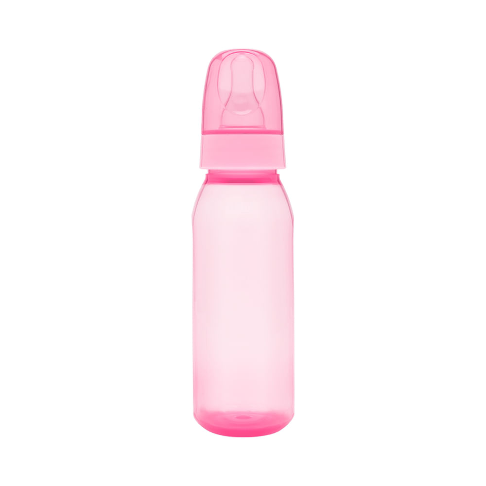 Mamadeira Lolly Baby Clean 220ml Rosa Saquinho